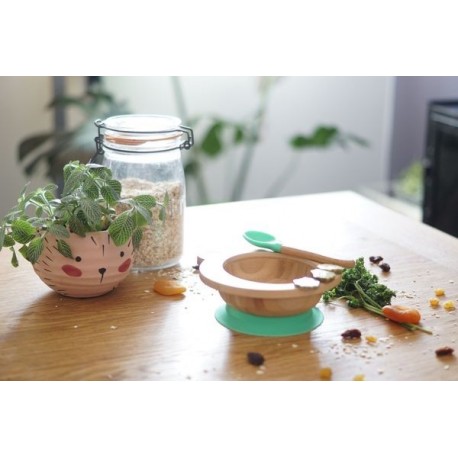 Set repas bébé en bambou coloré